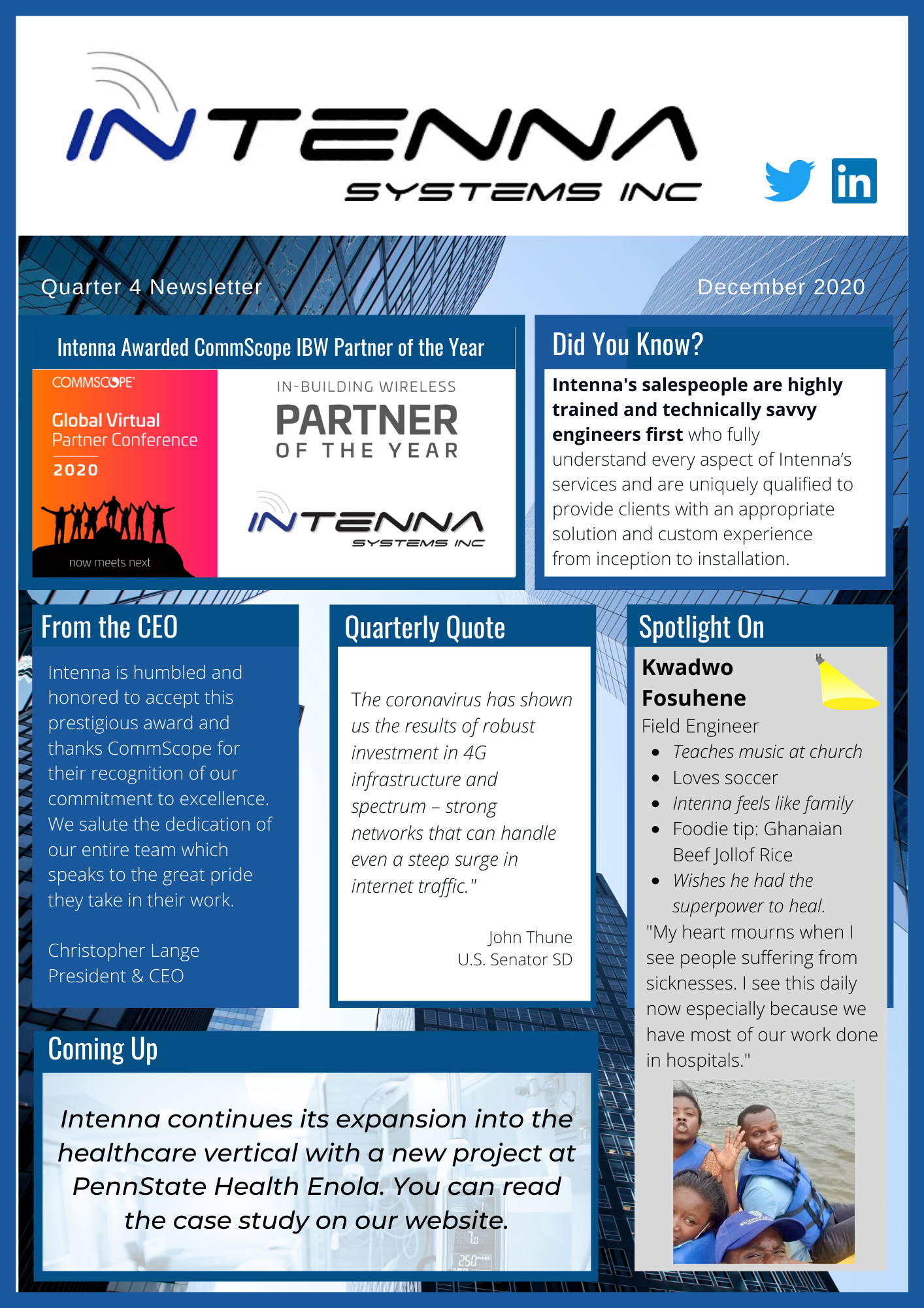 Newsletter - Intenna Systems LLC
